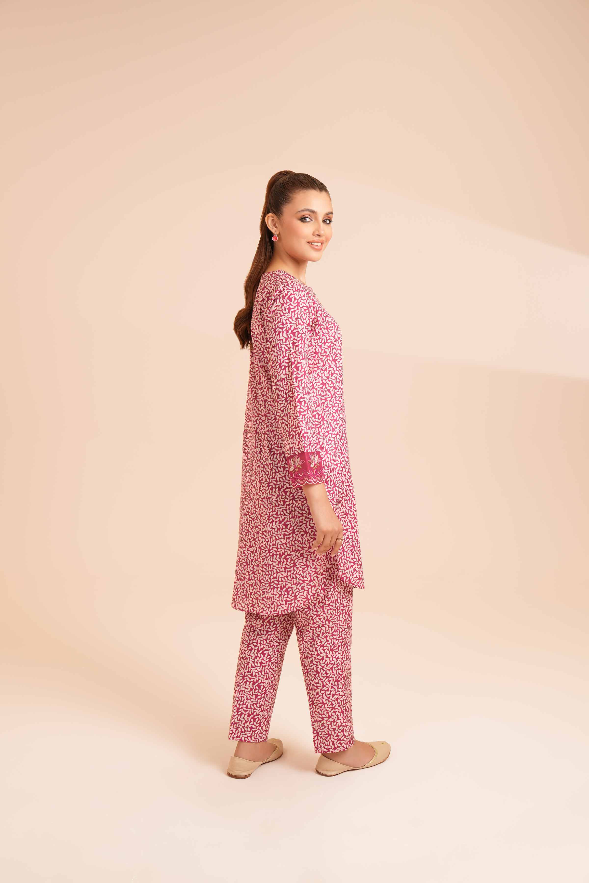 2 Piece - Printed Embroidered Suit - PE24-338 – NISHAT UAE