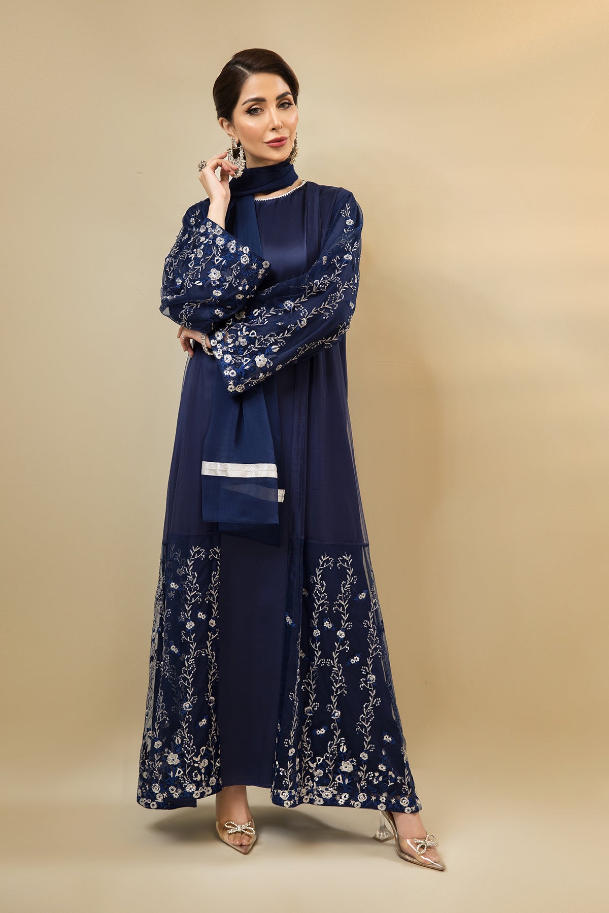 1-PC Embroidered Stitched Fustaan Long Dress Nishat UAE – NISHAT UAE