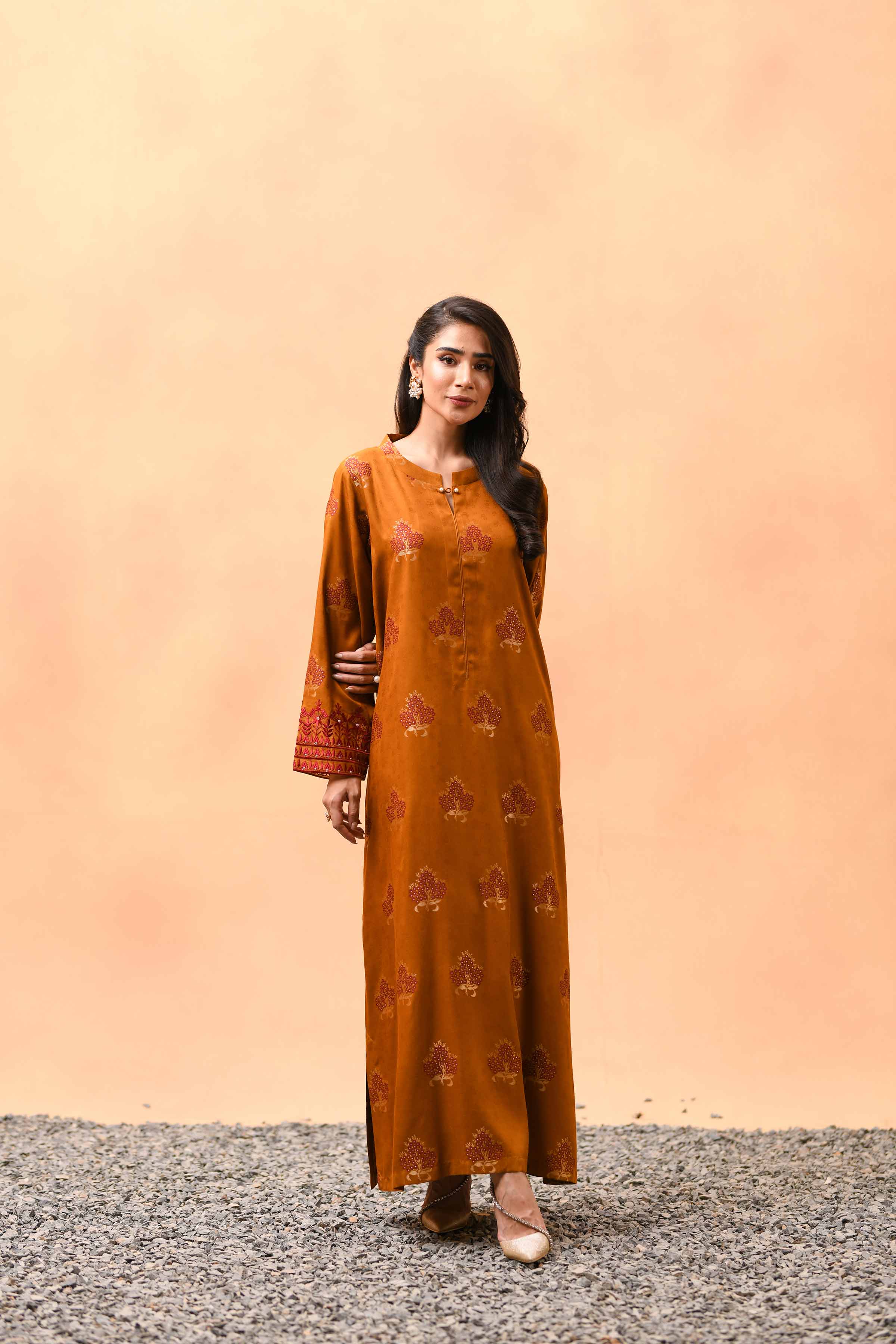 Embroidered Fustaan - FW23-23 – NISHAT UAE