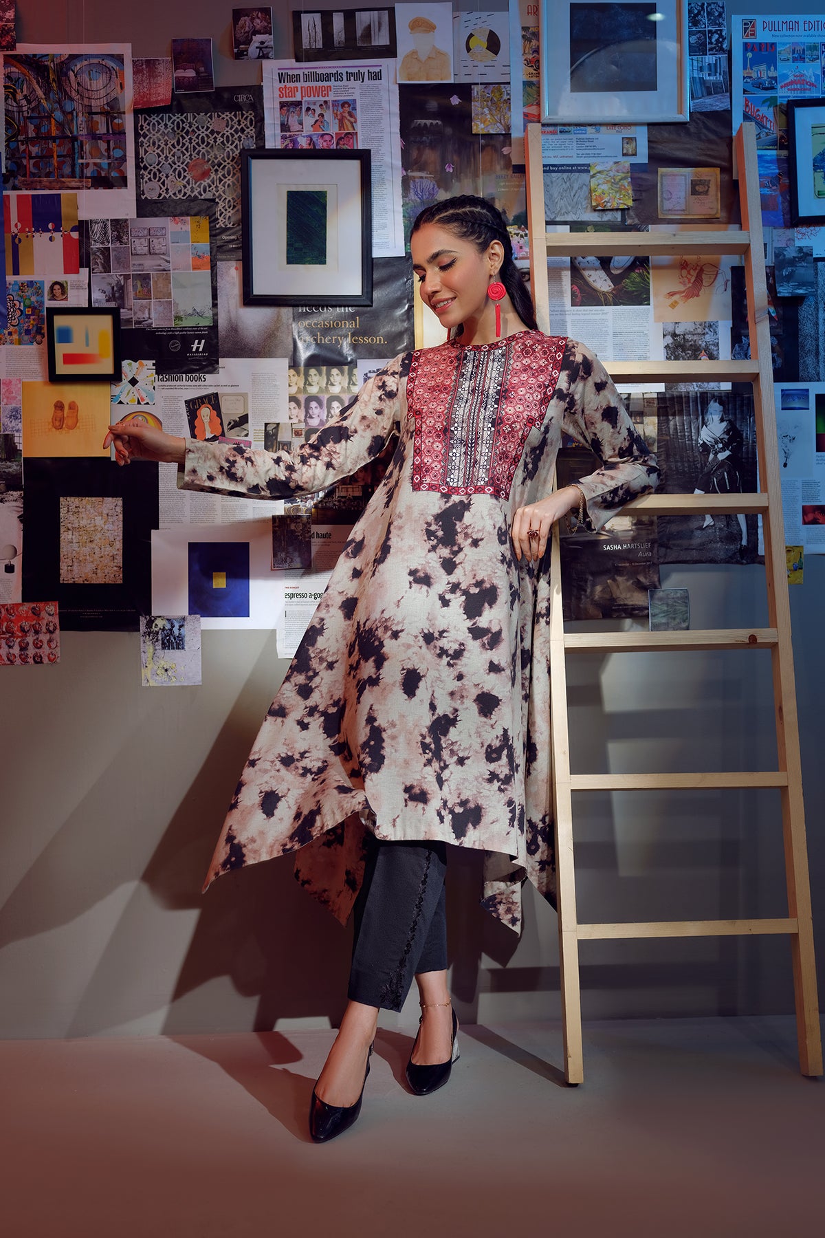 1-PC Printed Embroidered Stitched Shirt,Long Dress Nishat UAE – NISHAT UAE